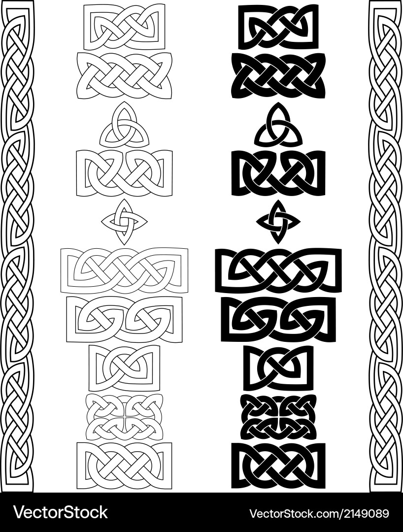 Celtic knots patterns frameworks Royalty Free Vector Image