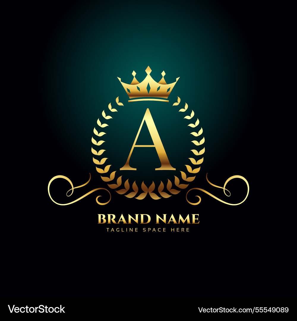 Eye catching golden letter a monogram background Vector Image