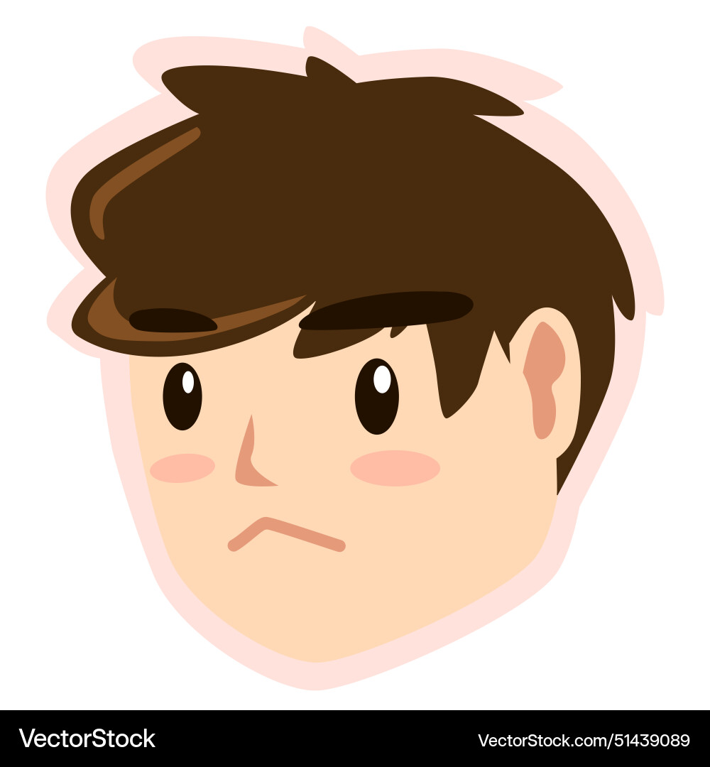 Face pretending to frown Royalty Free Vector Image