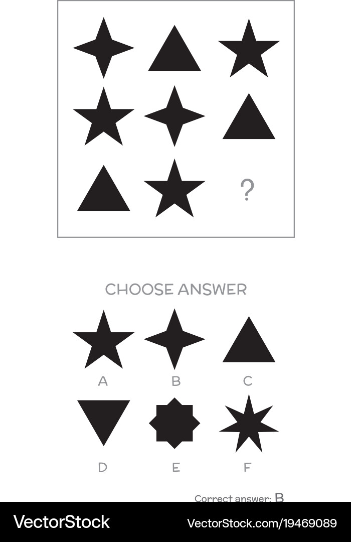 Geometric Shape IQ Test Royalty Free Vector Image