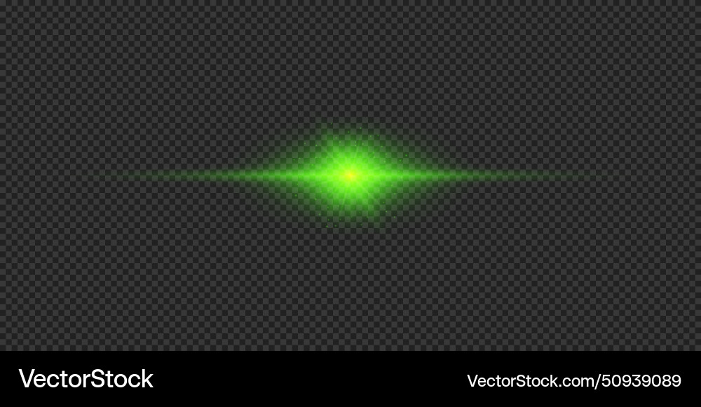 Green horizontal light effect of lens flares Vector Image