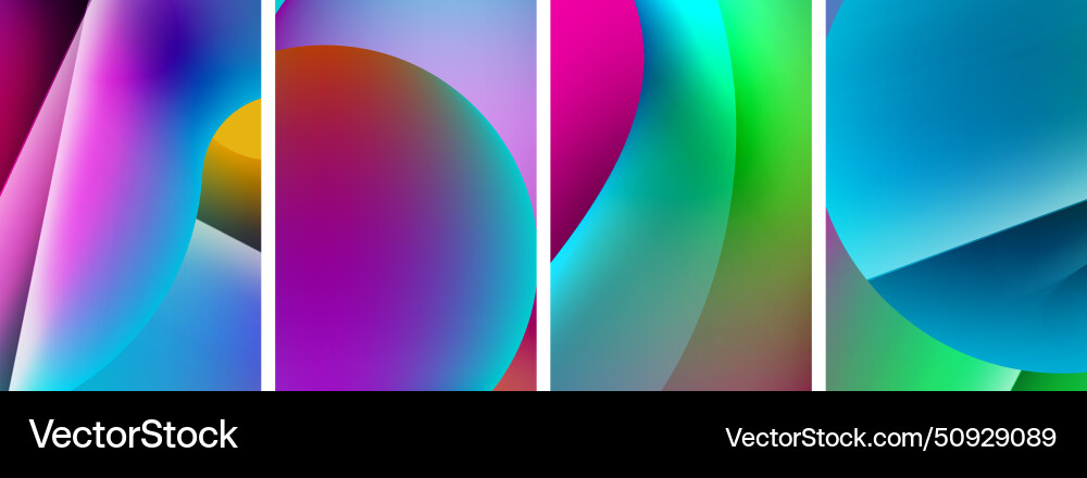 Liquid abstract shapes with gradient colors Vector Image