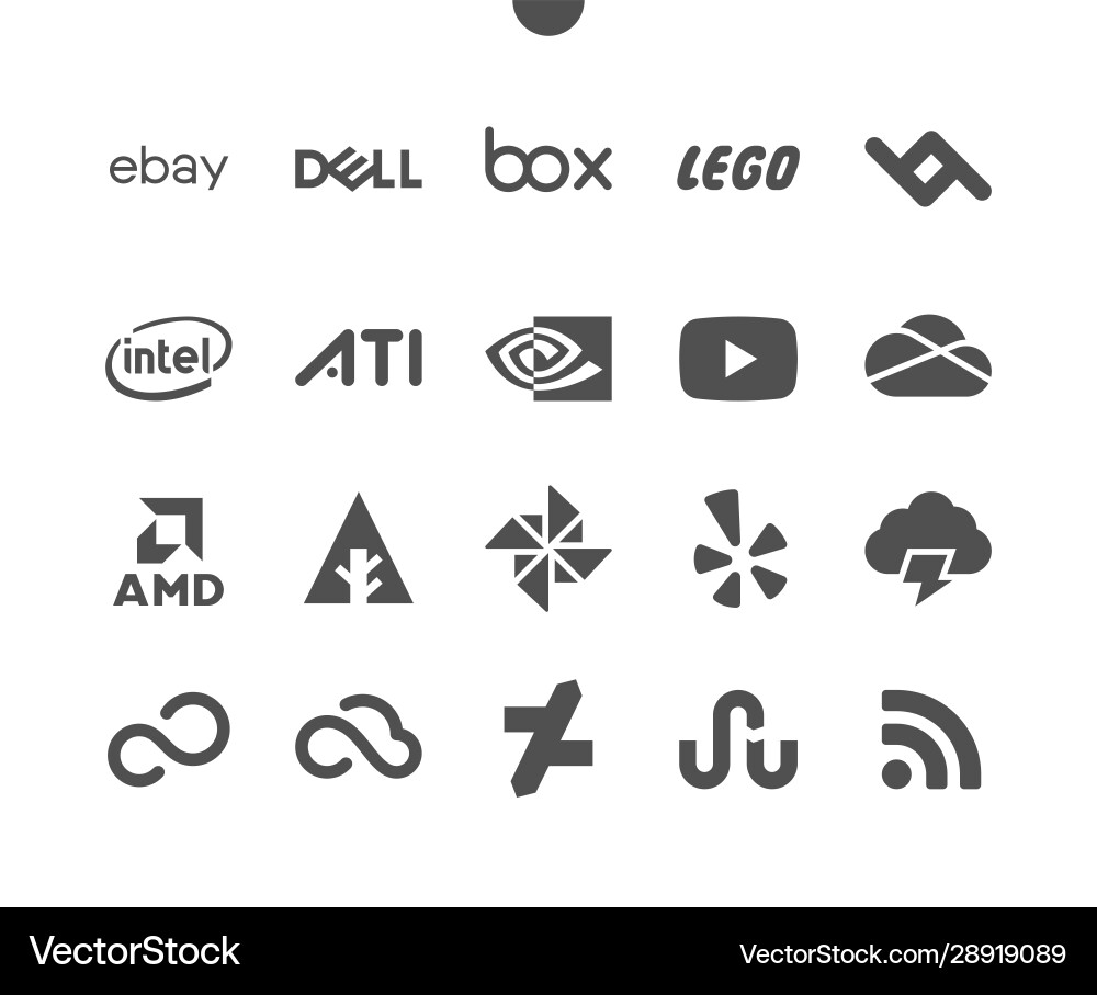 Logos v3 ui pixel perfect well-crafted Royalty Free Vector
