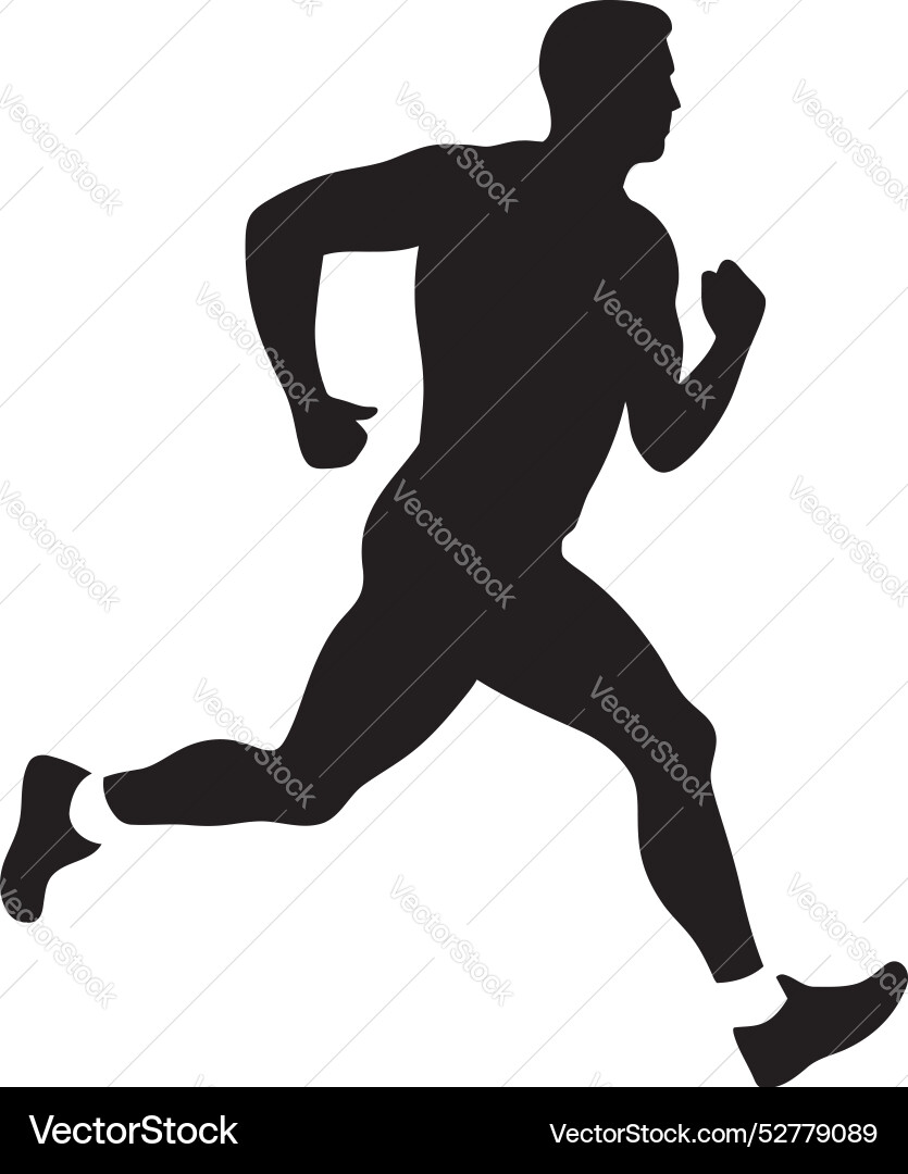 Marathon motion man running icon urban stride Vector Image