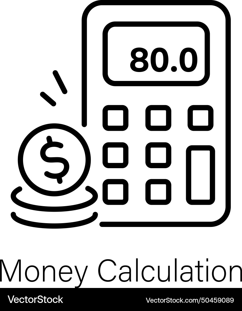 Money calculation Royalty Free Vector Image - VectorStock