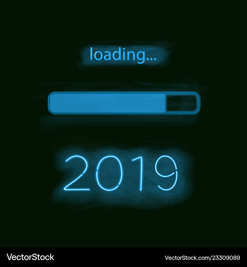 Neon progress bar Royalty Free Vector Image - VectorStock