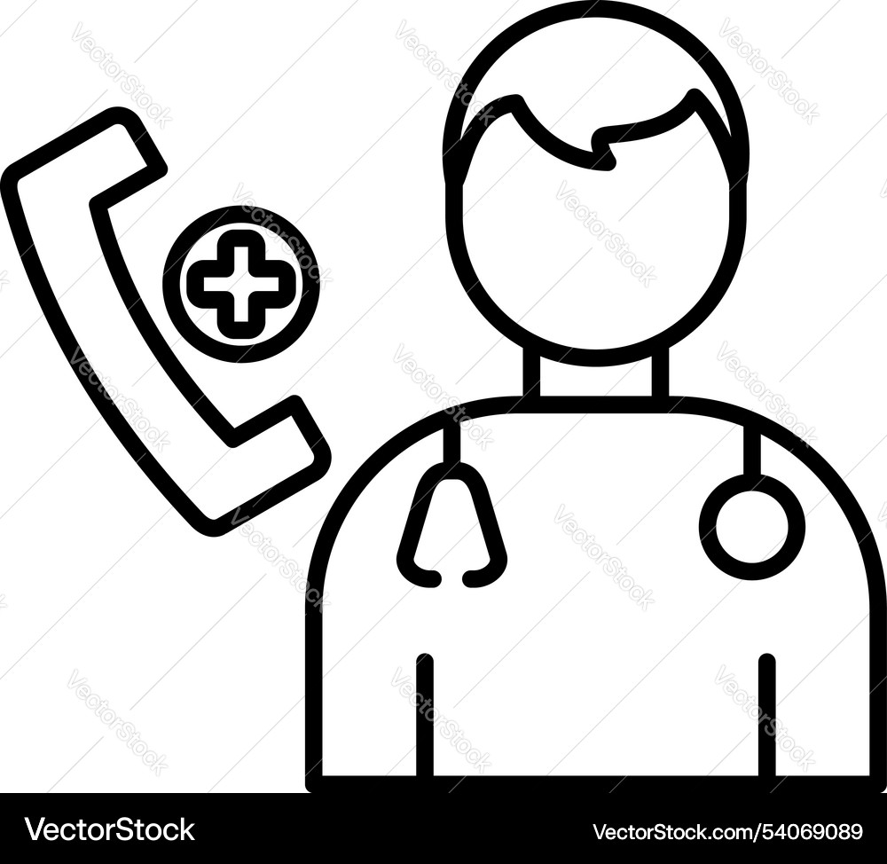 Phone call line icon design Royalty Free Vector Image