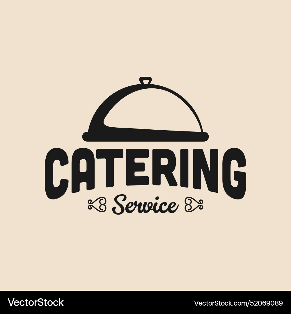 Retro catering service logo design Royalty Free Vector Image
