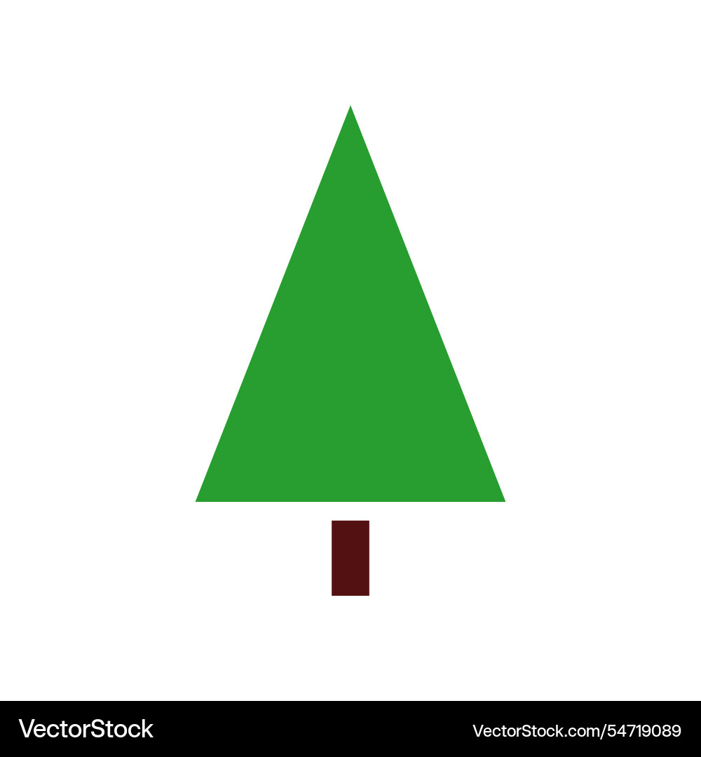 Simple green christmas tree icon concept of Vector Image