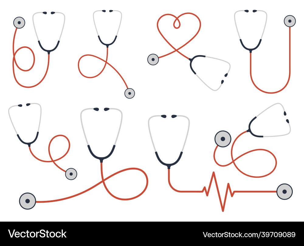 Stethoscope set design isolated on white Vector Image