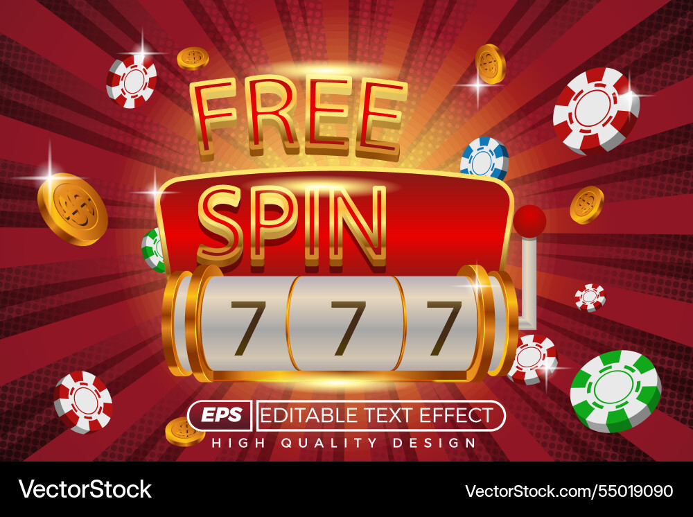 3d text effect free spin Royalty Free Vector Image