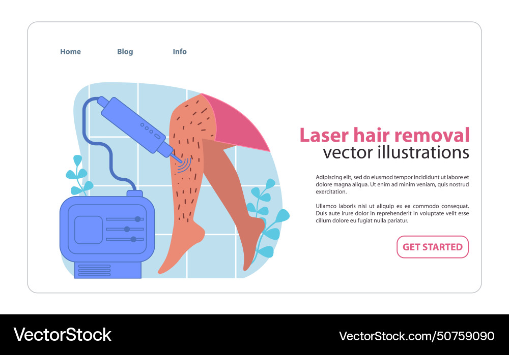 Advanced laser hair removal a precise and pain Vector Image