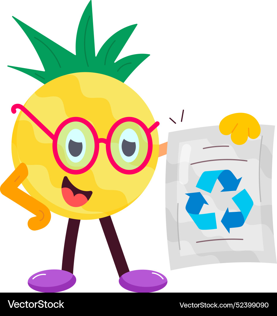 Basic rgba mascot holding a recycling paper comic Vector Image
