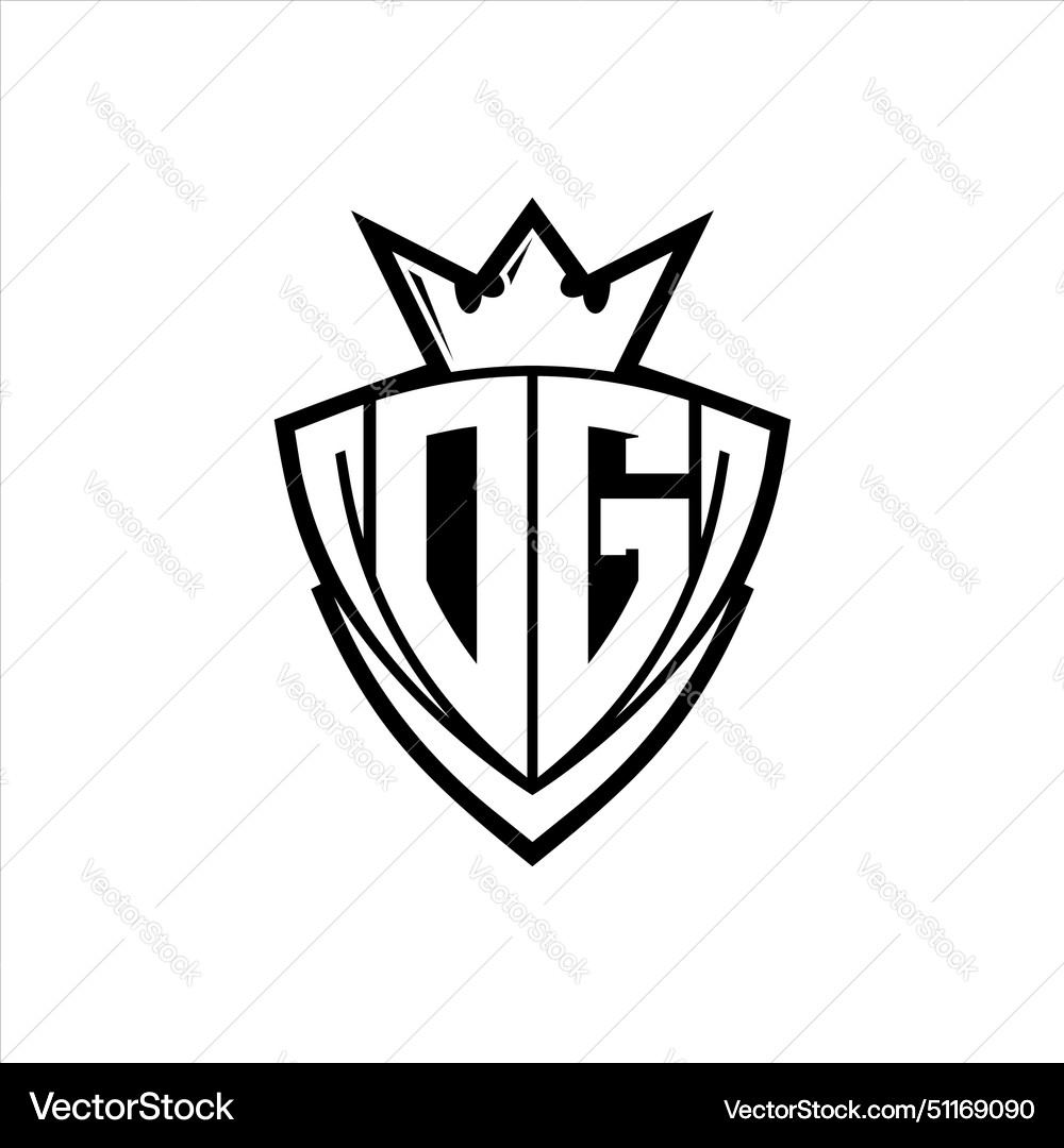 Dg letter logo with sharp triangle shield shape Vector Image