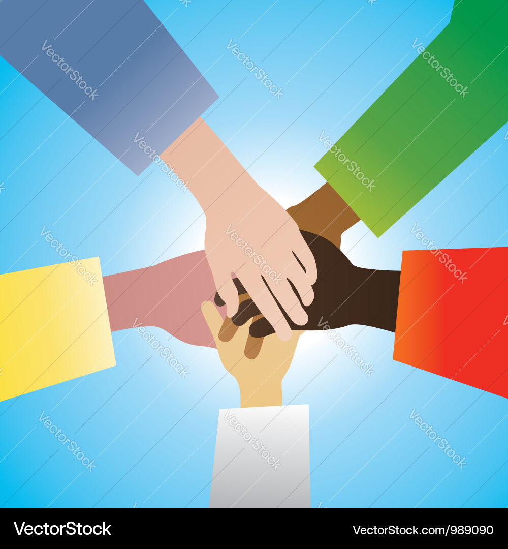 Five hands Royalty Free Vector Image - VectorStock