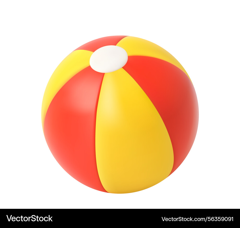 3d beach ball inflatable swimming pool Royalty Free Vector