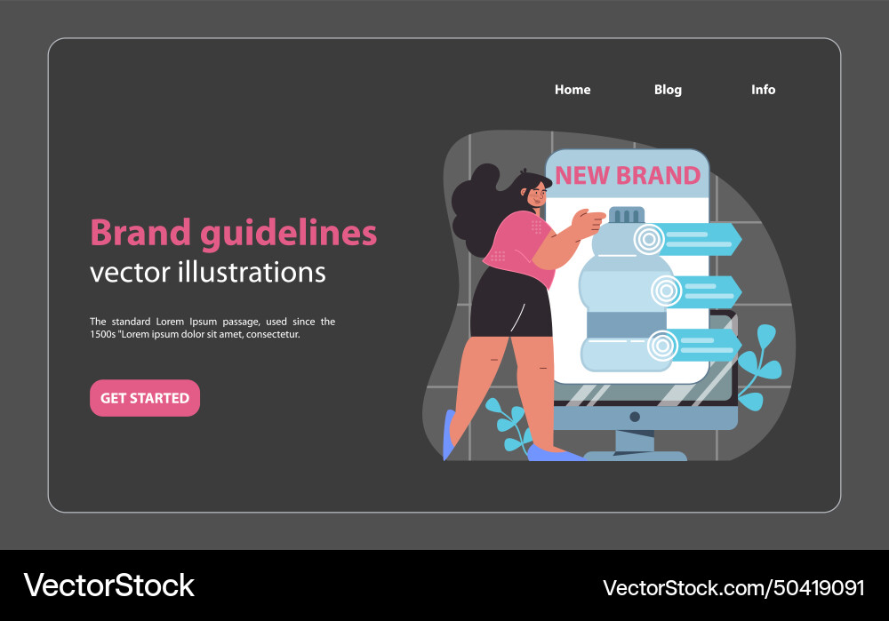 Brand guidelines concept setting standards Vector Image