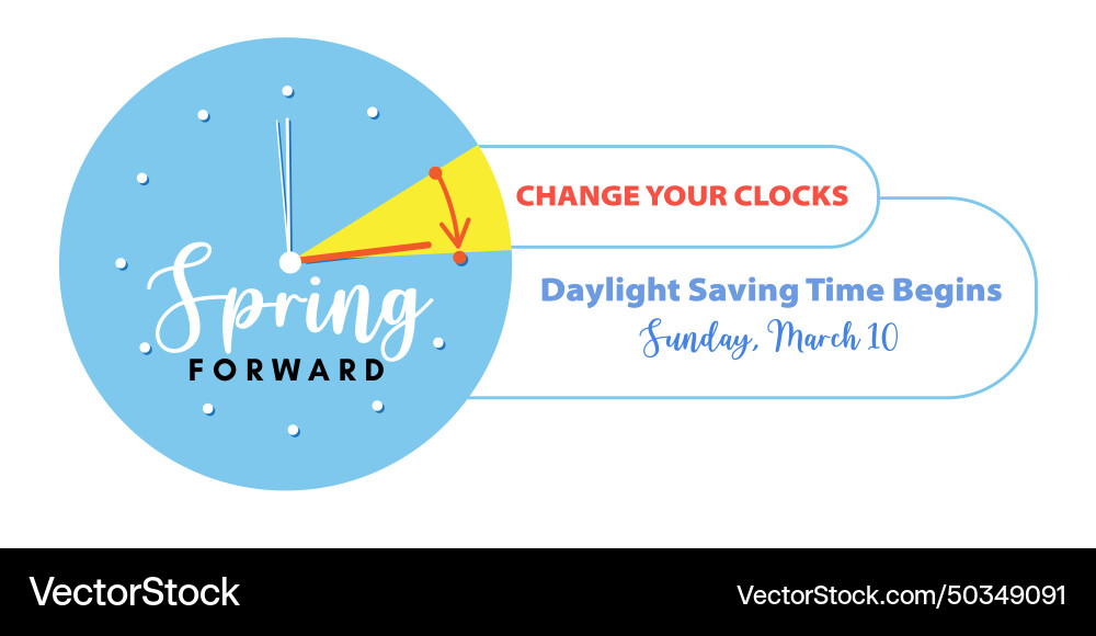 Daylight saving time begins spring forward Vector Image