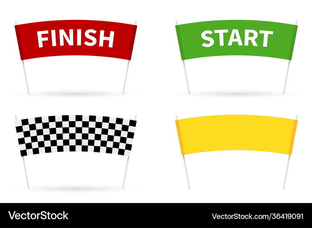Flag start finish for competition Royalty Free Vector Image