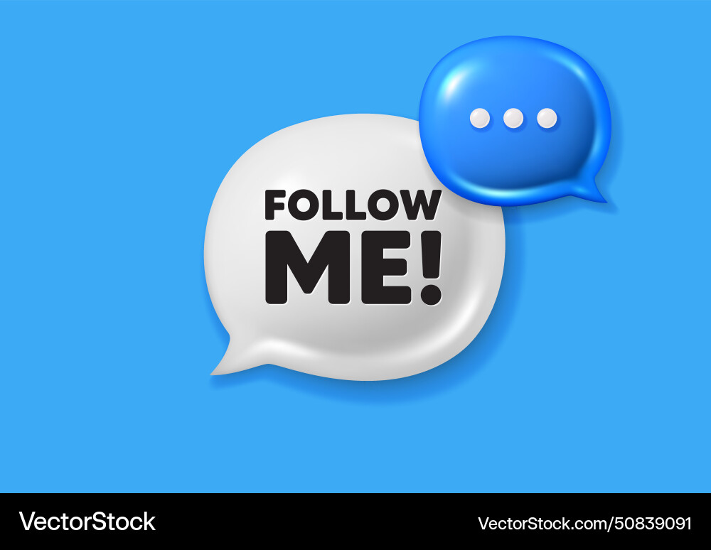 Follow me tag special offer sign text box speech Vector Image
