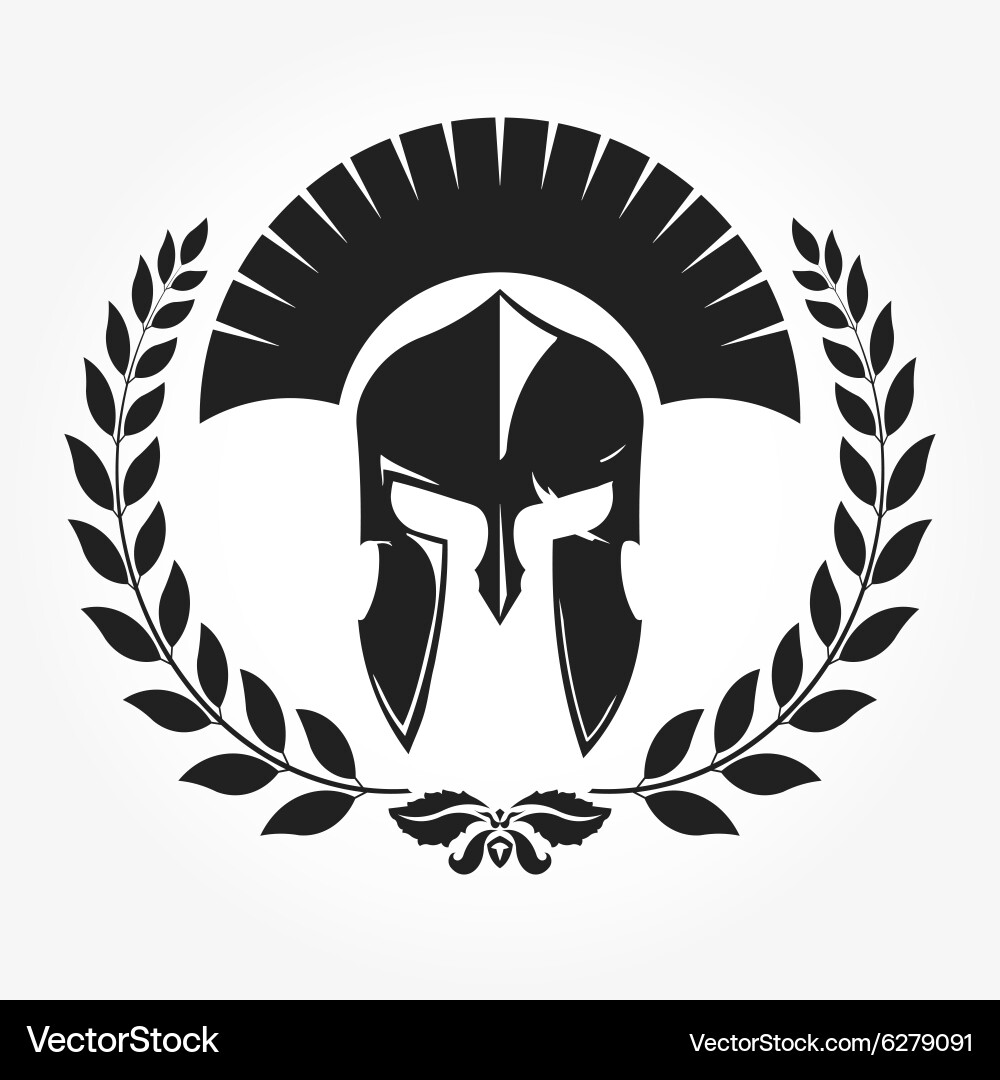 Gladiator knight icon with laurel wreath Vector Image