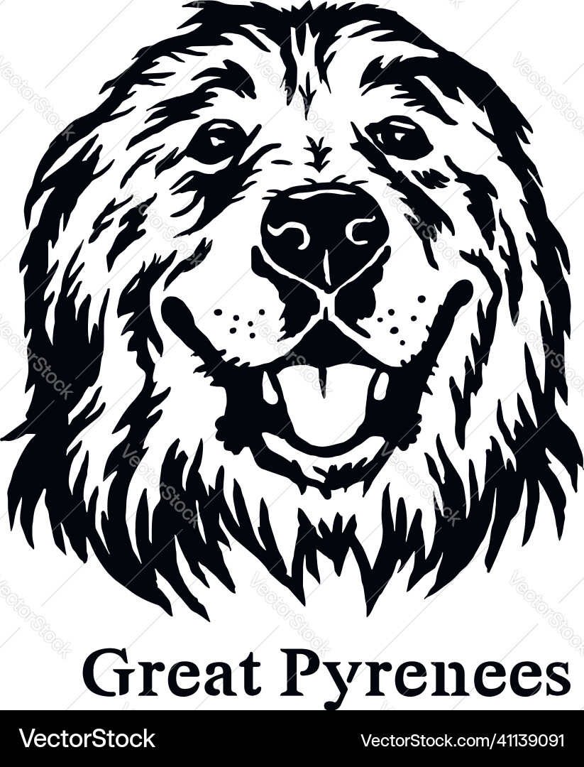 Great pyrenees - funny dog file cut Royalty Free Vector