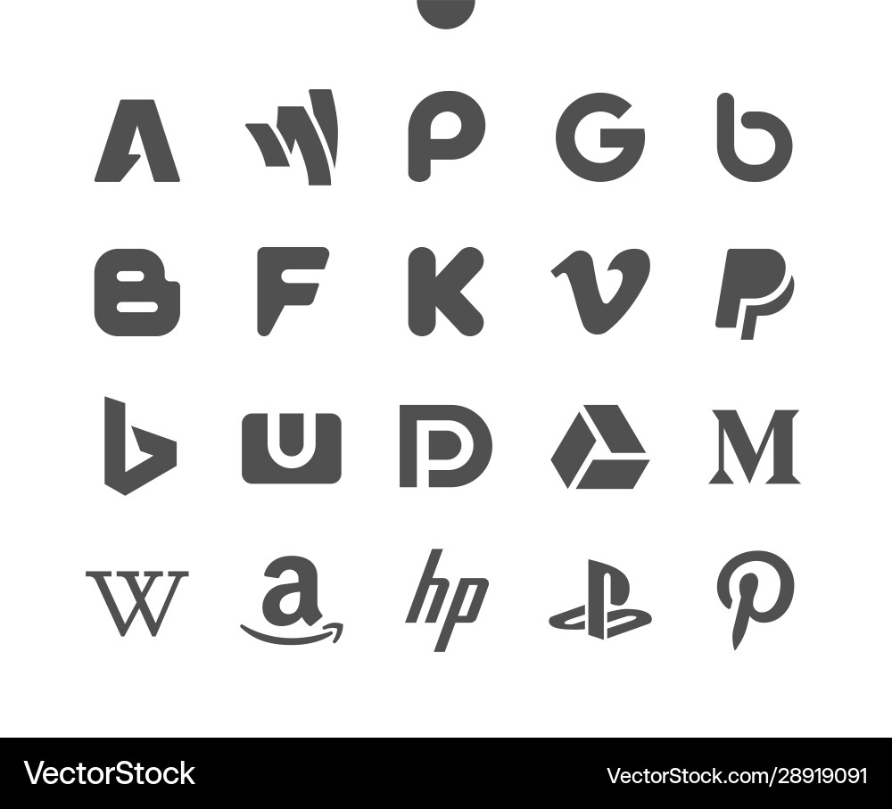 Logos v4 ui pixel perfect well-crafted Royalty Free Vector