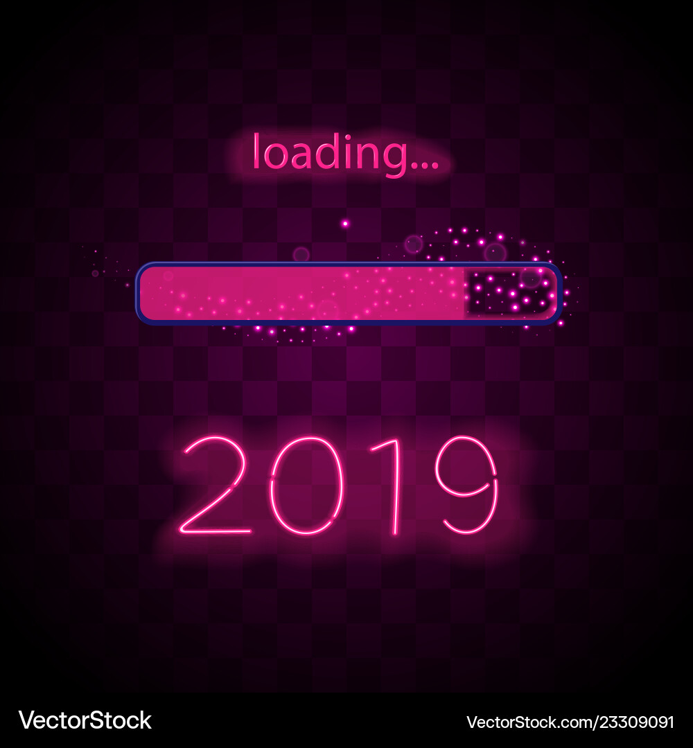 Neon progress bar Royalty Free Vector Image - VectorStock