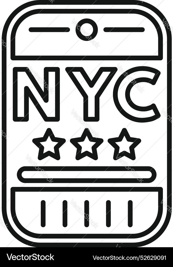 Nyc label with three stars showing high quality Vector Image