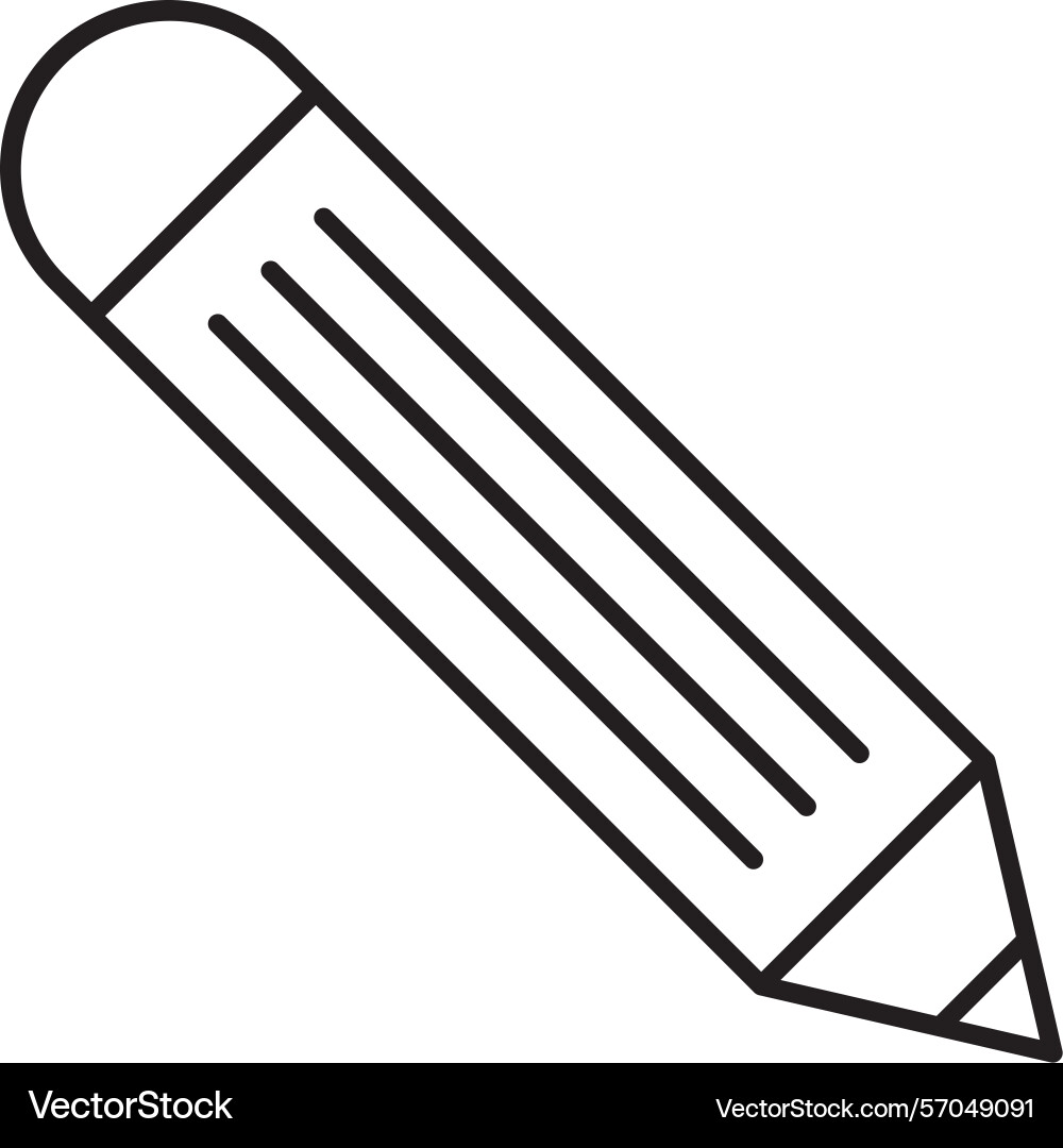 Pencil line icon design Royalty Free Vector Image