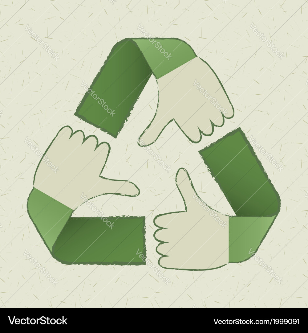 Recycle hands symbol Royalty Free Vector Image