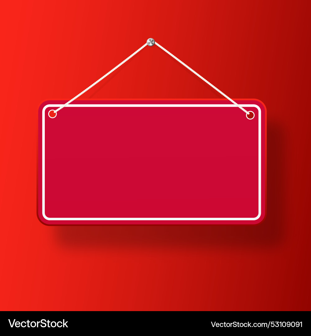 Red shop door signs hanging isolated empty Vector Image