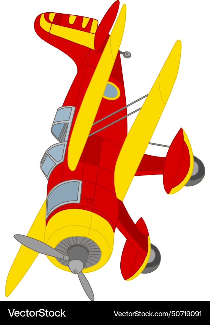 Red yellow plane on a transparent background Vector Image