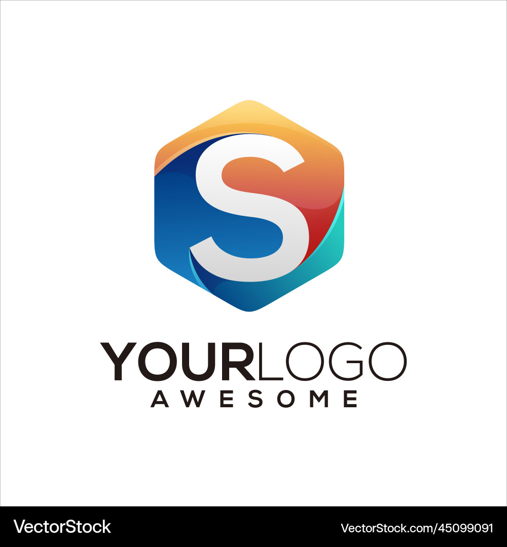 S initial colorful gradient logo Royalty Free Vector Image