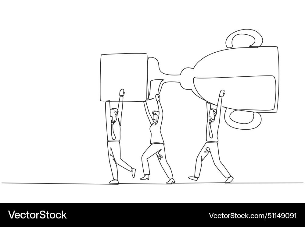 Single continuous line drawing a group Royalty Free Vector