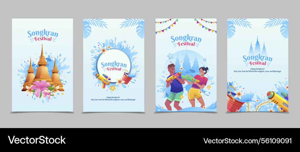 Songkran festival Royalty Free Vector Image - VectorStock
