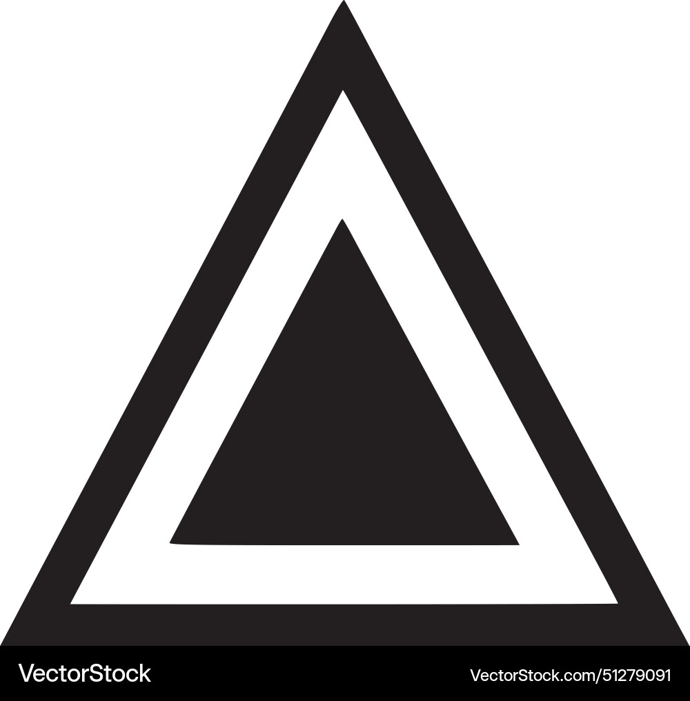 Triangle - black and white isolated icon Vector Image