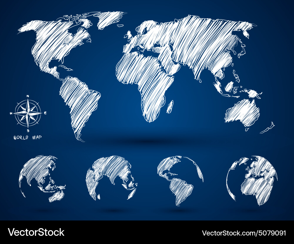 World map Royalty Free Vector Image - VectorStock