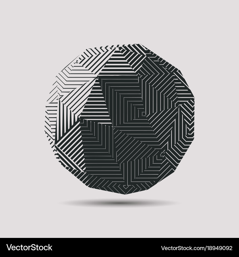 3d abstract polygonal ball Royalty Free Vector Image