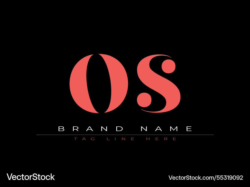 Abstract letter os minimal logo design template Vector Image