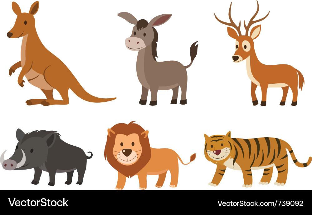 Animal set Royalty Free Vector Image - VectorStock
