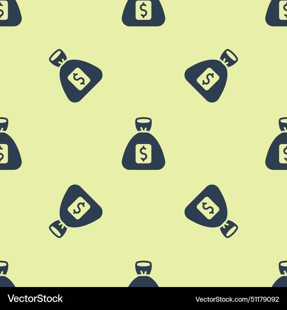 Blue money bag icon isolated seamless pattern Vector Image