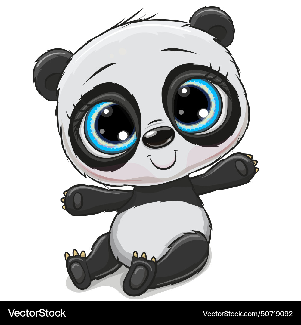 Cartoon panda isolated on a white backgroundxd Vector Image
