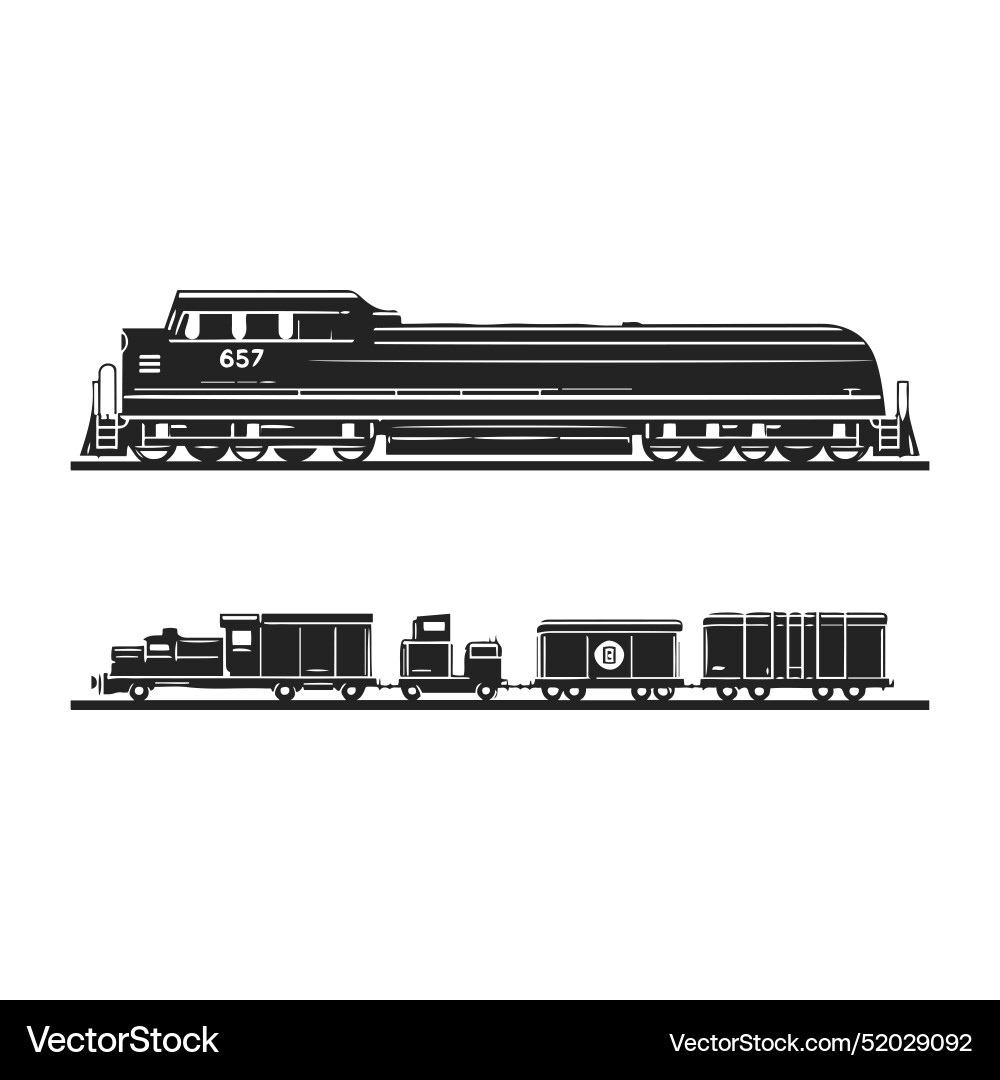 Electric train railway silhouette high quality Vector Image