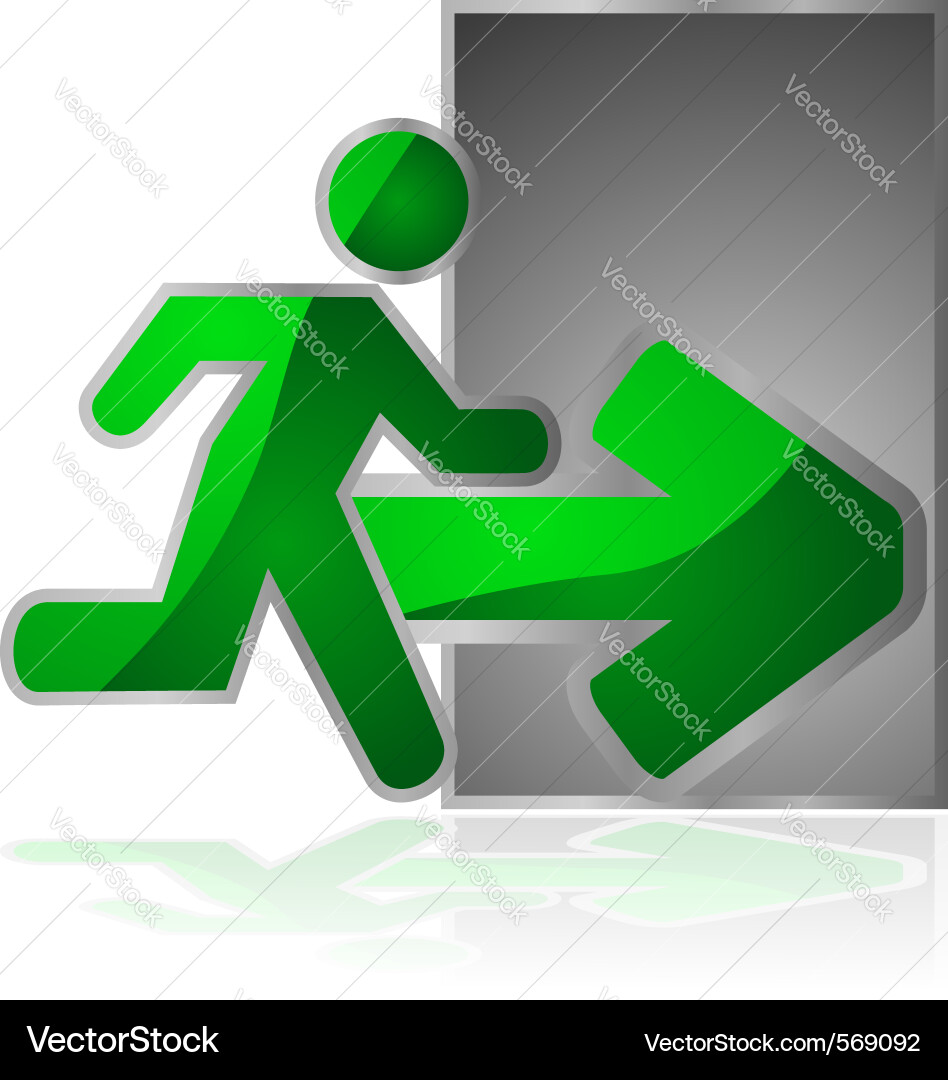 Exit sign Royalty Free Vector Image - VectorStock