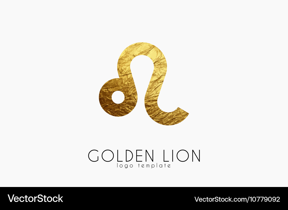 Golden lion zodiac sign Royalty Free Vector Image