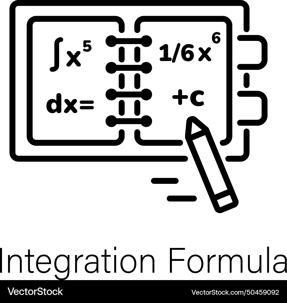Integration formula Royalty Free Vector Image - VectorStock