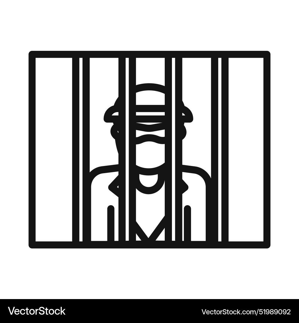 Jail criminal prisioner icon mark in filled style Vector Image