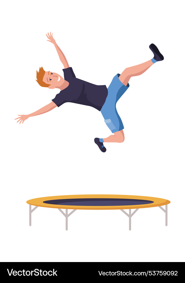 Kids jumping on trampoline icon child activities Vector Image