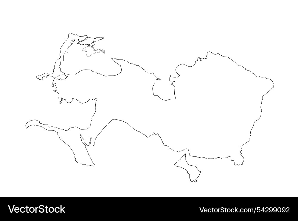 Persian empire map line contour silhouette Vector Image